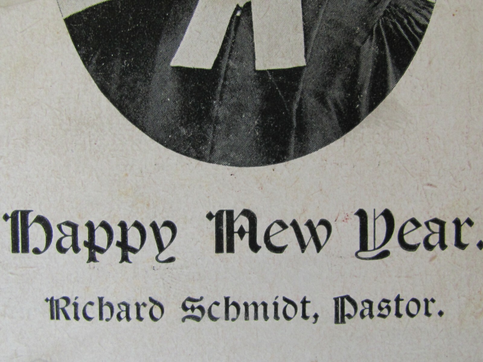 1899 CHRISTMAS CARD PASTOR RICHARD SCHMIDT 1st EVANG LUTH CHURCH ...