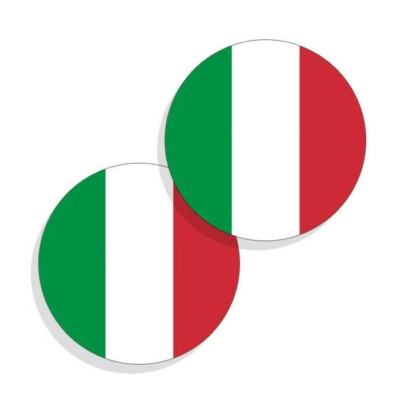 Italy Flag Stickers Flag Decals Vinyl Round Indoor Outdoor Circles 4 ...