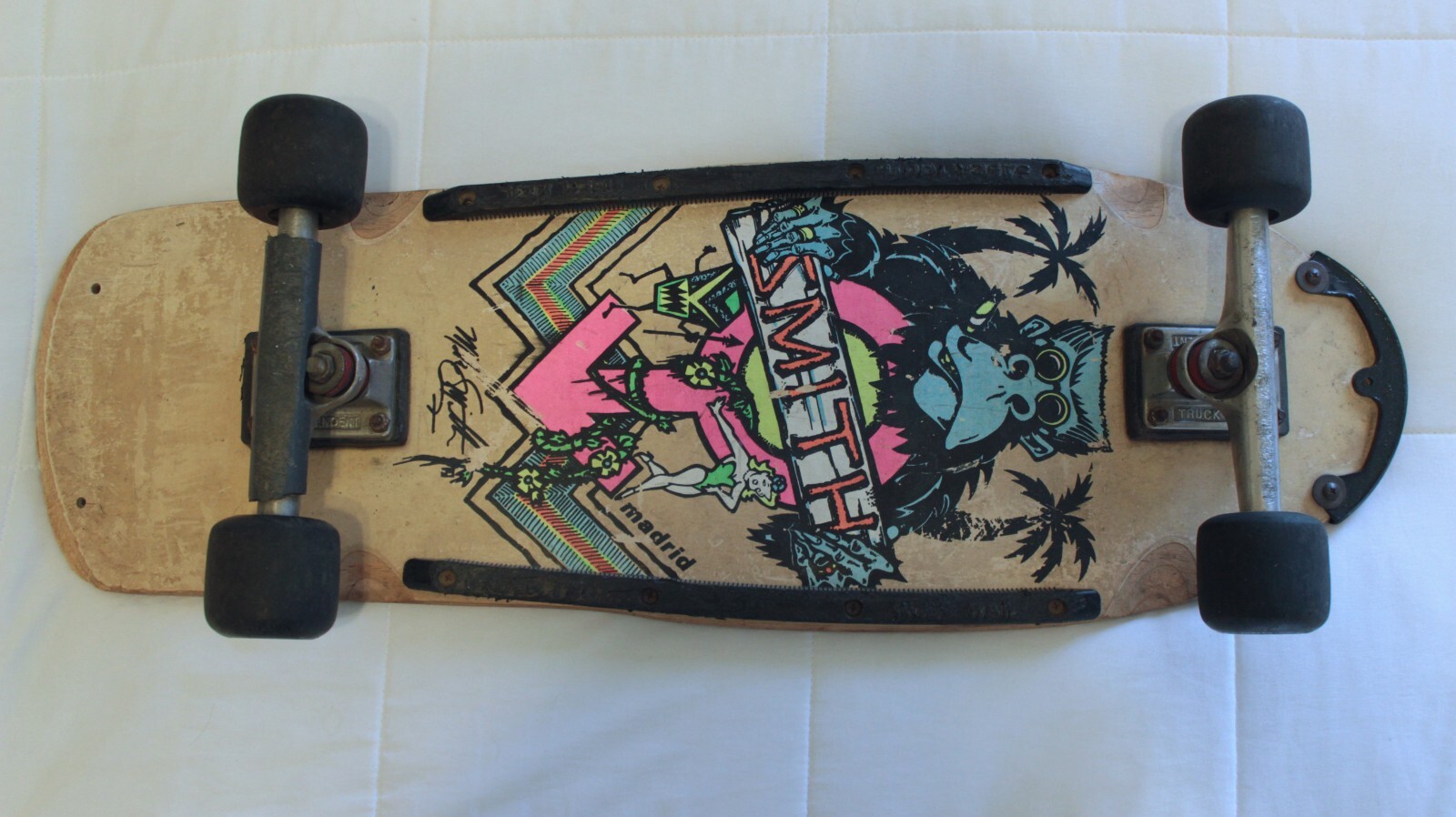 VTG 80s Madrid x Mike Smith Skateboard w/ Independent Truck & Powell ...