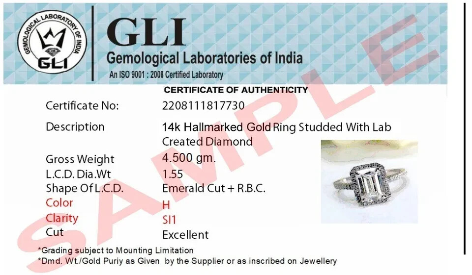 Certified IGI Lab Grown Diamond Wedding Ring 2.80 CT Princess Cut 18K ...