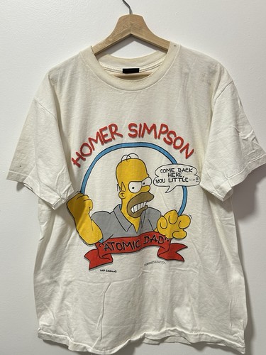 Vintage 1990 The Simpsons Change White Homer Simpson Atomic Dad Shirt ...