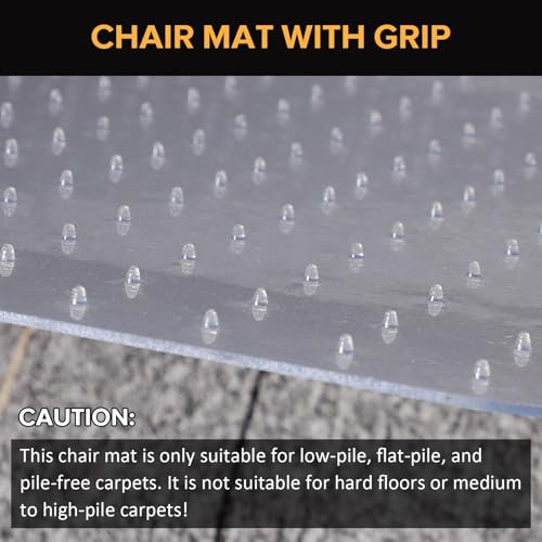 Clear Chair Mat, 60" x 46" Large Chair Mat for Carpeted Floors, Heavy ...