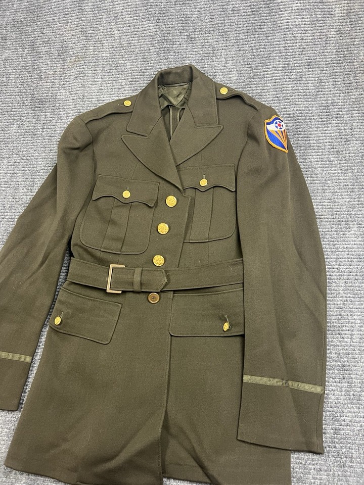 WWII 4th Army Air Force Officer Uniform 4-Pocket Tunic Dated 1944 36 R ...