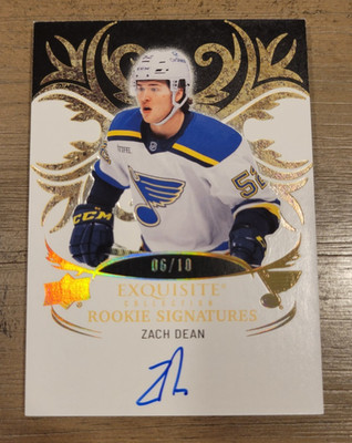 ZACH DEAN 2024-25 UD ICE EXQUISITE ROOKIE SIGNATURES BLACK AUTO SP/10 # ...