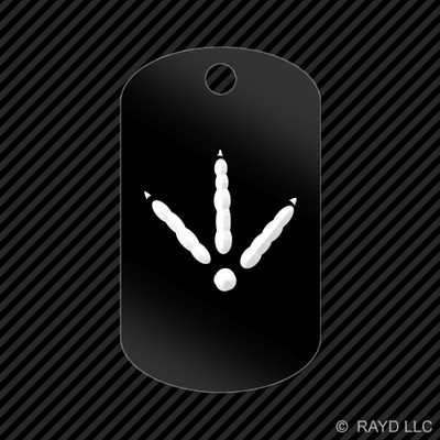 Turkey Tracks Keychain GI dog tag engraved many colors walking hunting ...