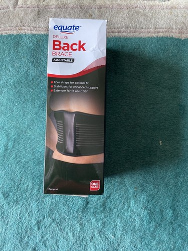 equate DELUXE ADJUSTABLE BACK BRACE NEW ONE SIZE UNISEX BLACK COLOR | eBay