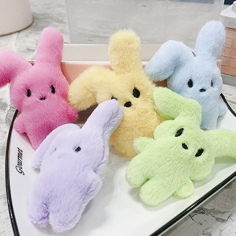 Cartoon Plush Keyring Soft Cute Rabbit Doll Keychain Backpack Car Key ...