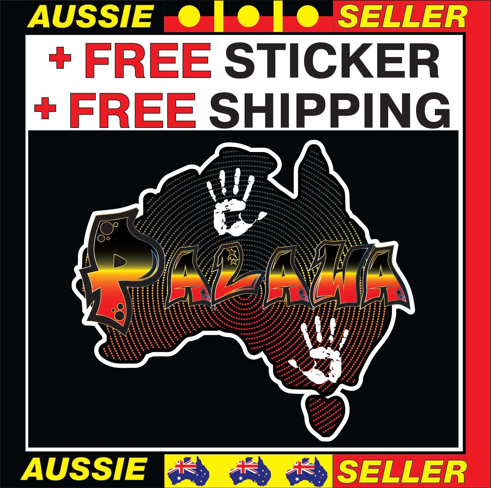 Aboriginal Australian Map Palawa NAIDOC Week Australia BONUS STICKER ...