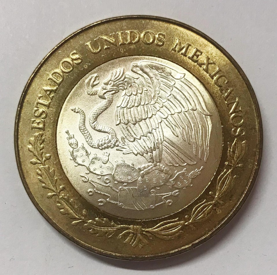 MEXICO Messico 100 pesos 2005 Bimetallic coin KM#729 estado de colima E ...