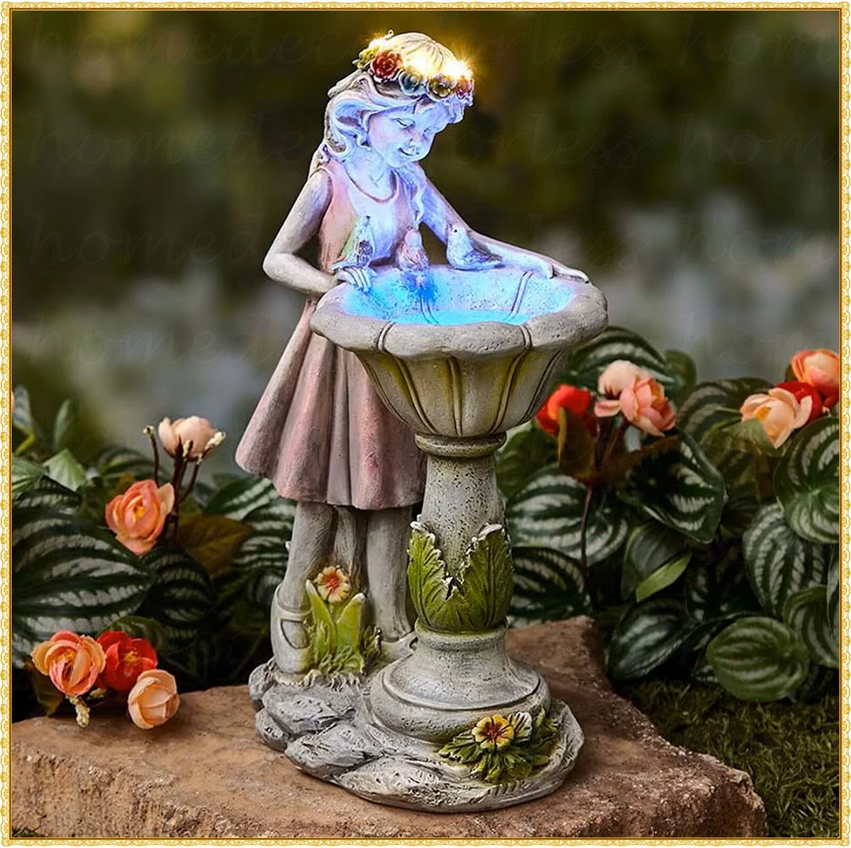 Solar Garden Statue Girl