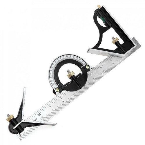 12" Combination Protractor Tri- Square Angle Ruler Machinist Measuring ...