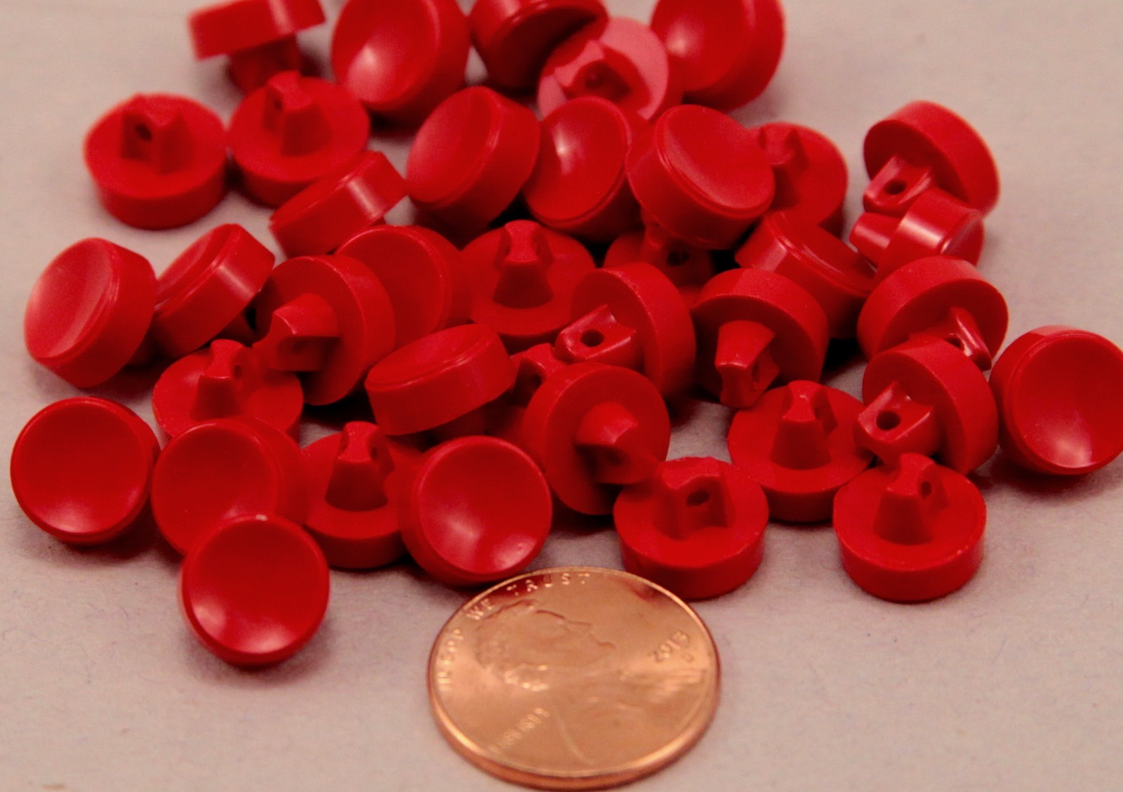 24 Small Thick Red Plastic Shank Buttons 3/8" 9.5MM # 6350 | eBay