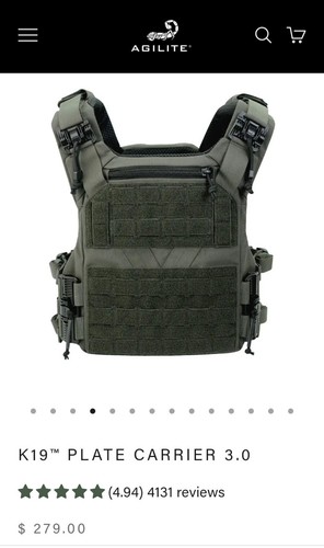 Agilite K19 Plate Carrier 3.0 W/ Micro Map & 3L Hydration Bladder ...