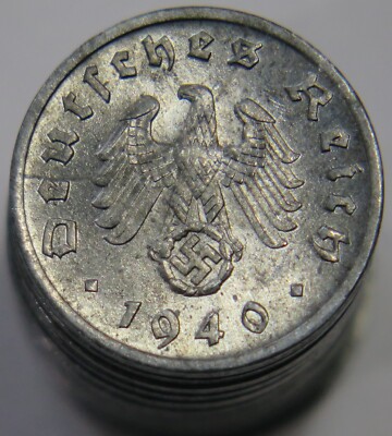 GERMANY 1940 F 1 REICHS PFENNIG WWII ERA EAGLE DEUTSCHES REICH WORLD ...