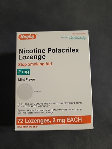 Rugby Nicotine Polacrilex Lozenge 2 mg Mint Flavor 72 Lozenges 12/2025 ...