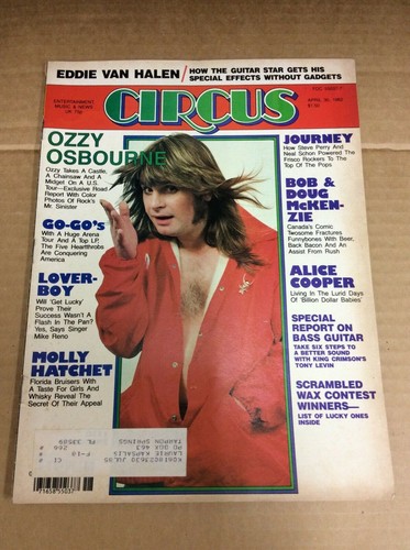 1982 Circus Rock Magazine Van Halen Ozzy Osbourne Journey Centerfold ...