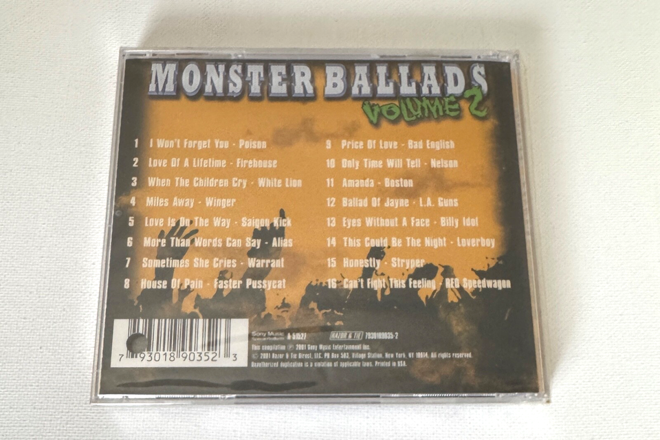 Monster Ballads Volume 2 CD Sealed 2001 Promo | eBay