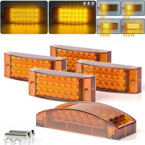 5Pcs Strobe Sequential Turn Signal LED Side Marker Light For Truck ...