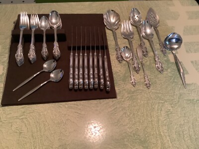 Oneida Community Silver Artistry 50 Piece Set + Serving pieces Vtg ...
