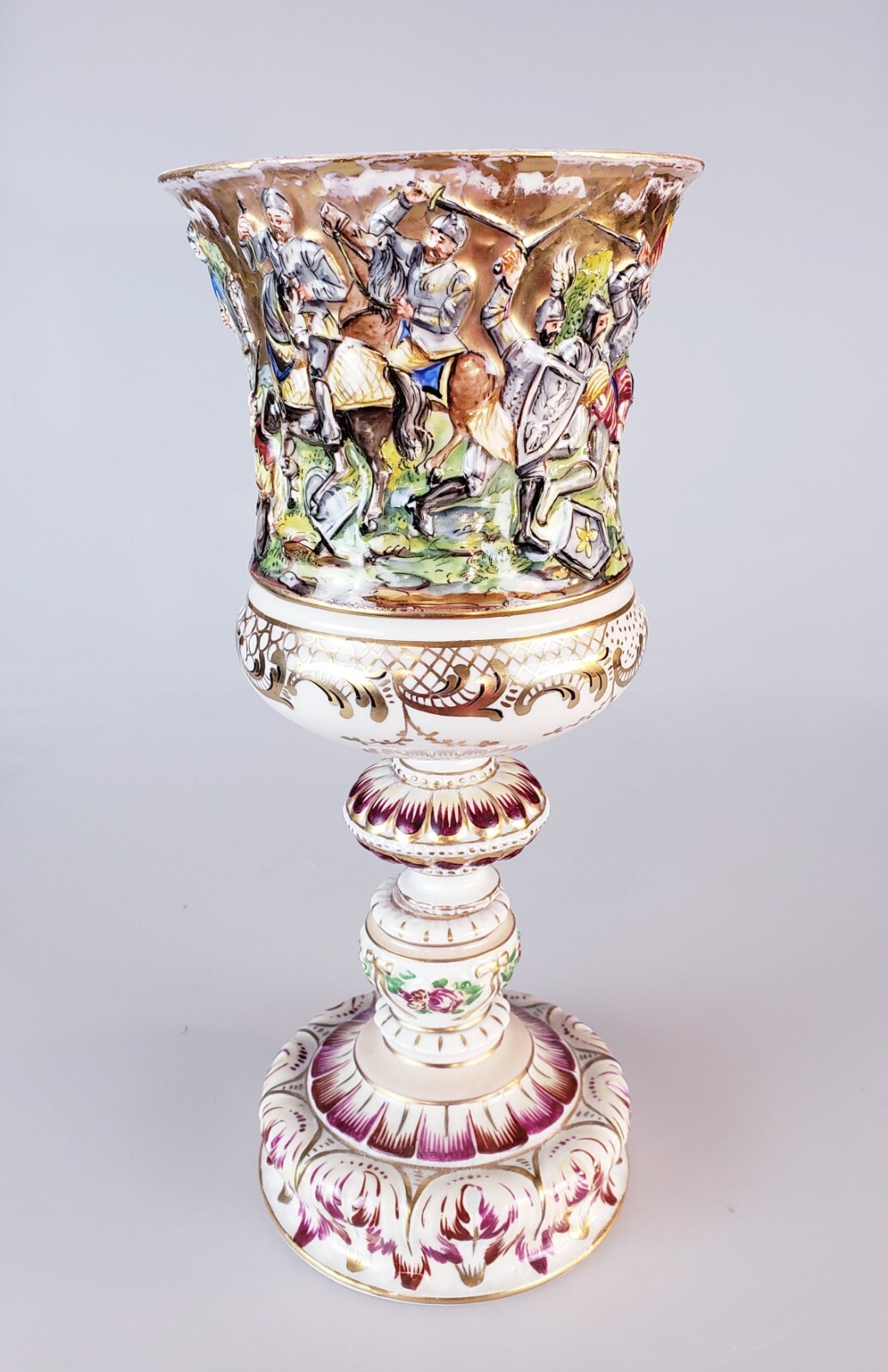 Capodimonte Knight Battle Porcelain Goblet/Chalice | eBay