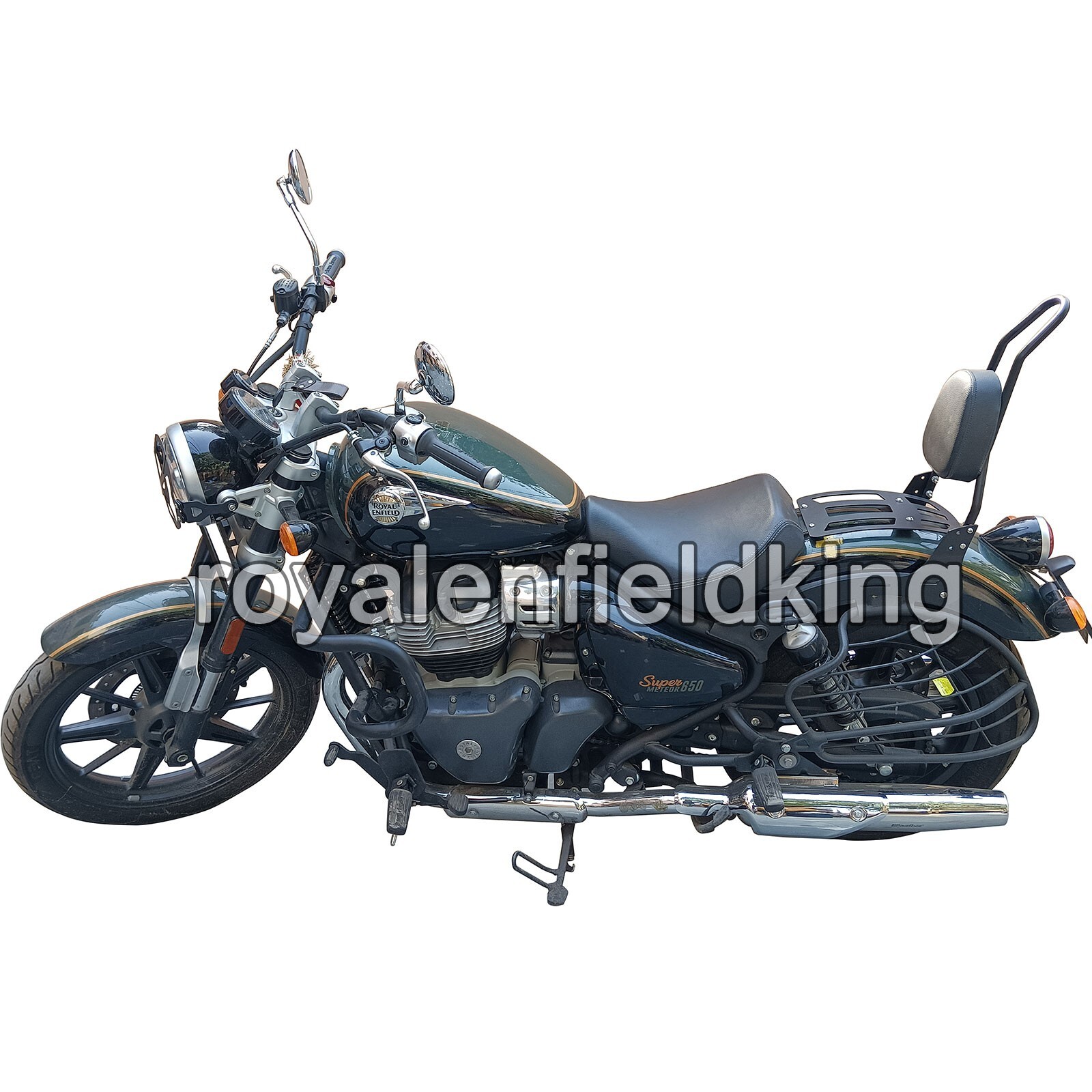 Fit For Royal Enfield SUPER METEOR 650 "Black Solo Finisher" | eBay UK