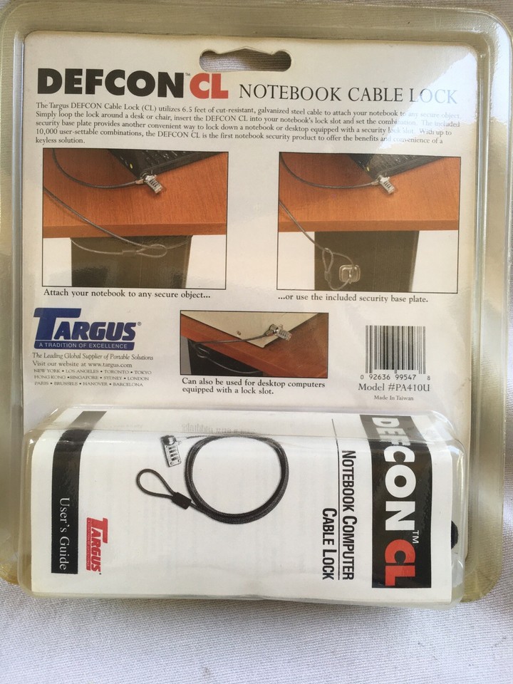 Notebook and computer Cable Lock security Lock Targus Defcon CL New NIP ...