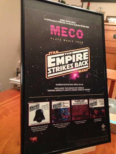BIG 11X17 FRAMED MECO / STAR WARS "THE EMPIRE STRIKES BACK" LP ALBUM 45 ...
