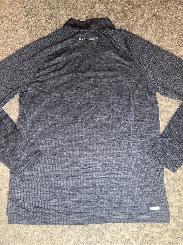New Men's Spyder Active Performance 1/4 Zip Gray Pullover Large 4 Way ...