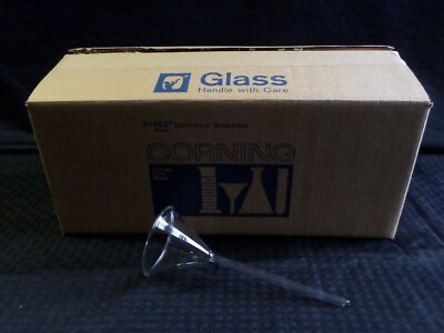 (11) NEW Corning PYREX Glass 75mm D 60° Angle Fluted Funnel w/ Long ...