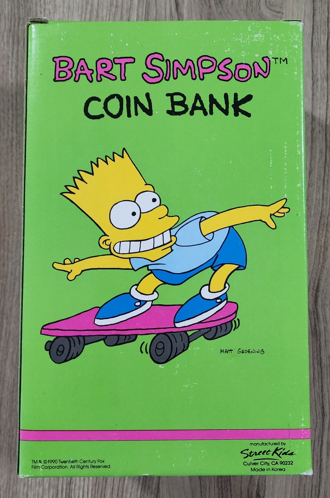 Vintage Bart Simpson 9" Coin Piggy Bank Doll Figure In Original Box ...