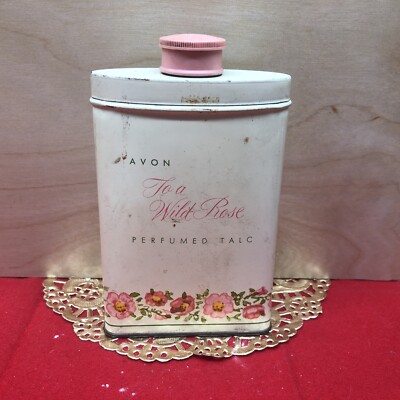 Vintage Avon TO A WILD ROSE Perfumed Talc Powder Tin | eBay