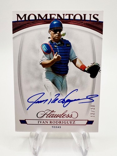 2023 Panini Flawless - Momentous Autographs Ivan Rodriguez #MA-2 Ruby ...