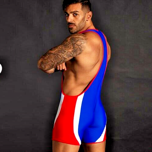 New aussieBum WrestleMe Singlet/ Swim Shorts, Blue, Medium | eBay