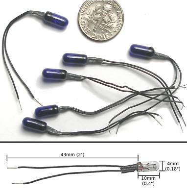 6 4mm AFX HO Slot Car INCANDESCENT light bulb Aurora BTO BLUE 12-24v | eBay