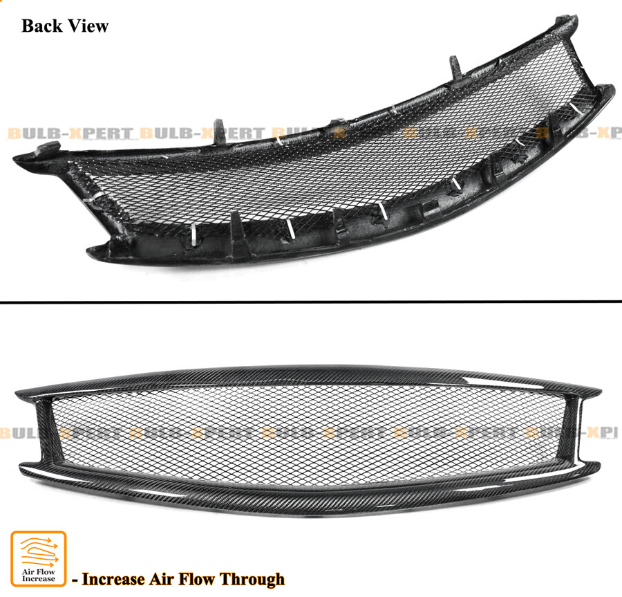 Carbon Fiber Badgeless Mesh Grill Grille For 2010-14 Infiniti G25 G37 ...