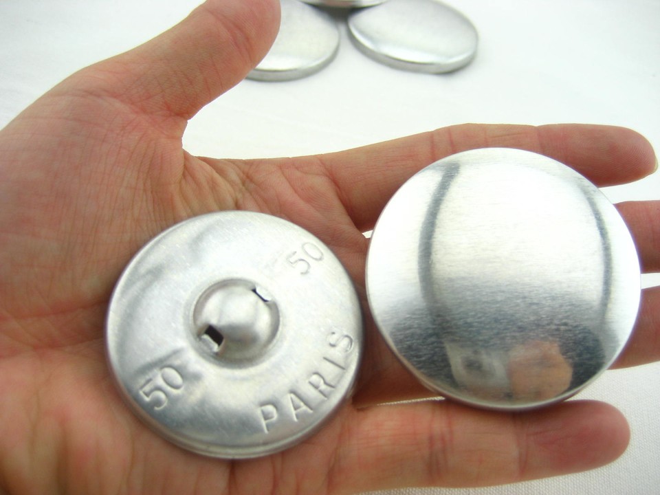 large Fabric self Cover Buttons Aluminum Flat Ring Back DIY fabric ...