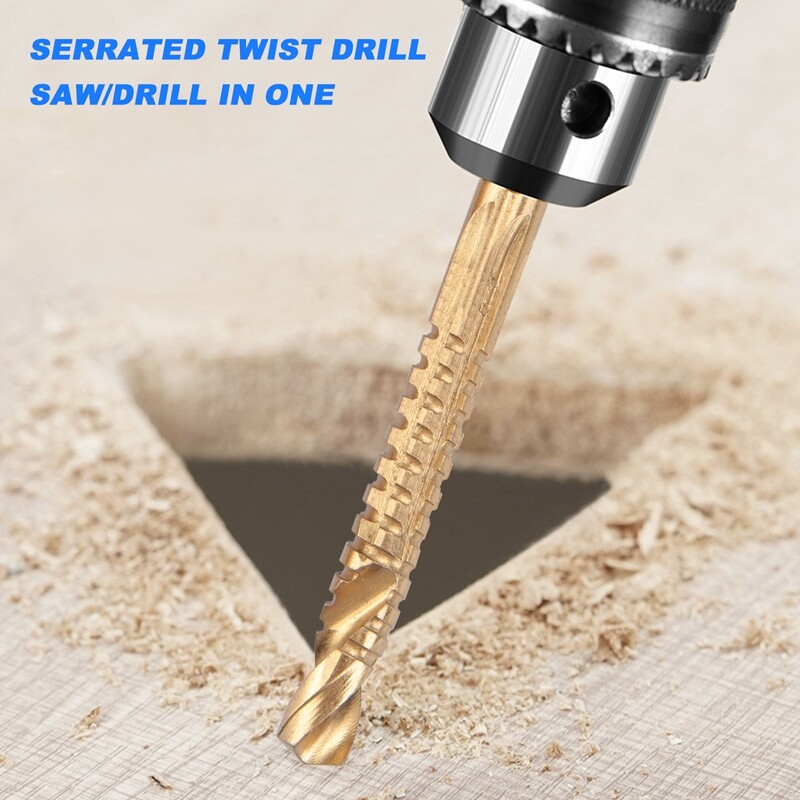 6 pcs HSS Milling Drills Set Wood Drill Bits Drill Set for Wood Metal ...