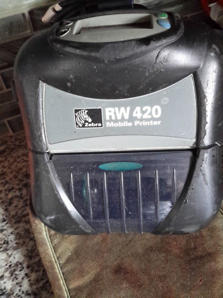 Zebra RW420 Mobile Barcode Thermal Printer w/ Battery Charger LI72 ...