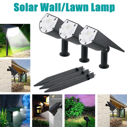 3PACK Solar 20-LED Spotlight Landscape Lights Outdoor Garden Lamp ...