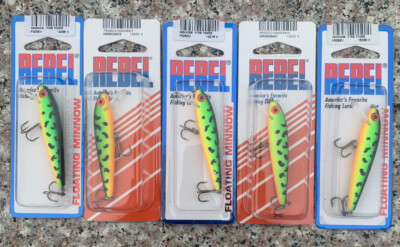 5 Packs Rebel Floating Minnow 2.5” Firetiger | eBay
