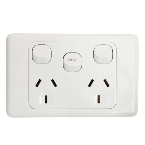 Double Power Point GPO with STOVE as extra switch - 35AMP EXTRA SWITCH ...
