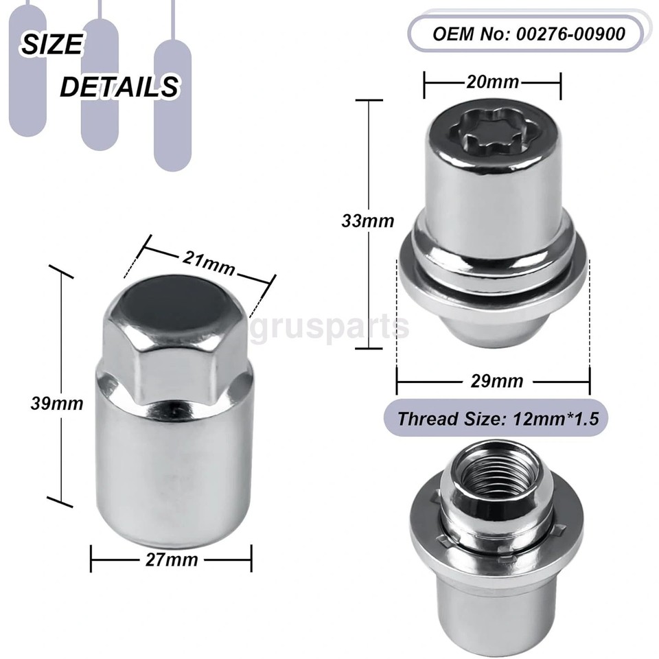 4x Wheel Locks W/ Wheel Lock Key For Toyota Camry Sienna RAV4 Lexus ...