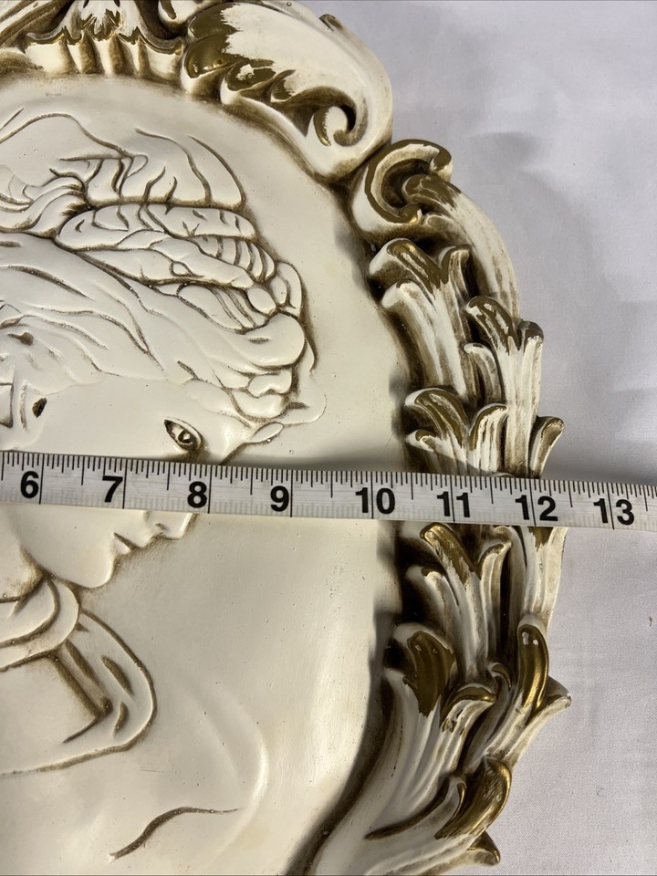 French Baroque Cameo Set (Large) Wall Plaques Chalkware Plaster VIntage ...