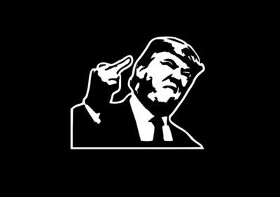 Trump MAGA Middle Finger Flip The Bird Funny DieCut Vinyl Window Decal ...