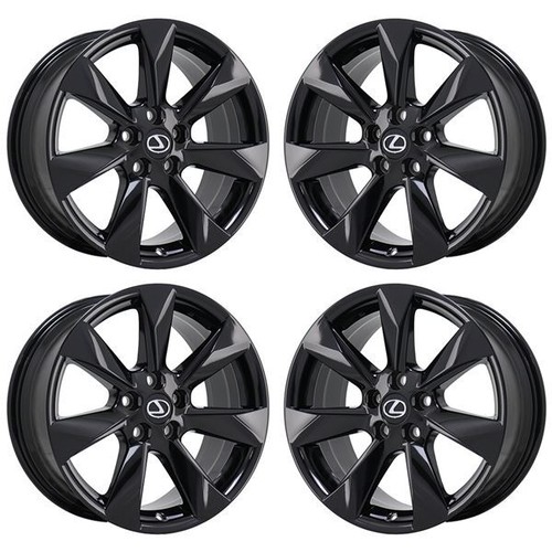 18" LEXUS RX350 GLOSS BLACK WHEELS RIMS FACTORY OEM 74336 2016-2019 SET ...