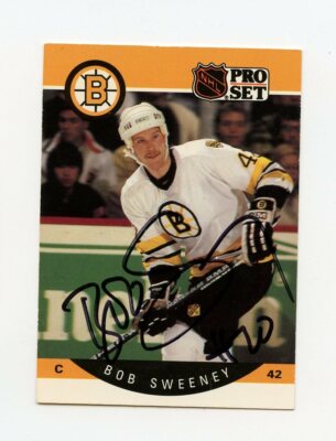 BOB SWEENEY BRUINS AUTOGRAPH AUTO 90-91 PRO SET #15 *62149 | eBay