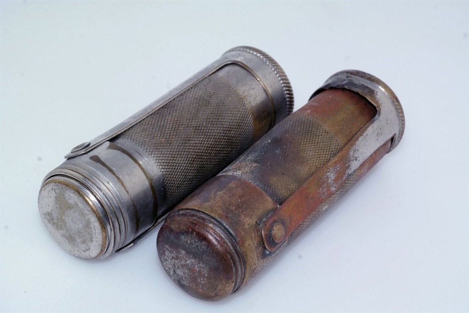 Antique W L Marble Match Safe Box Stick Holder Cylinder Tube plus Bonus ...