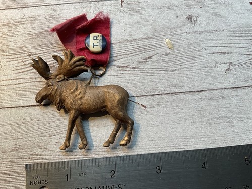 ORIG ANTIQUE TEDDY ROOSEVELT POLITICAL ROUGH RIDERS BULL MOOSE PLUS ...