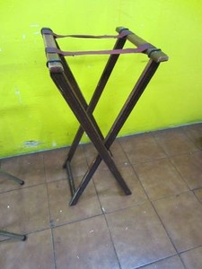 WOODEN JACK STAND SERVER TRAY FOOD STAND - NEED THIS SOLD - SEND BEST ...