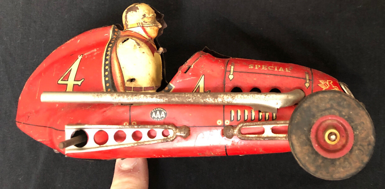 Yonezawa Tin Friction TOMY CHAMPION MIDGET RACER #4 Toy RACE CAR Japan ...